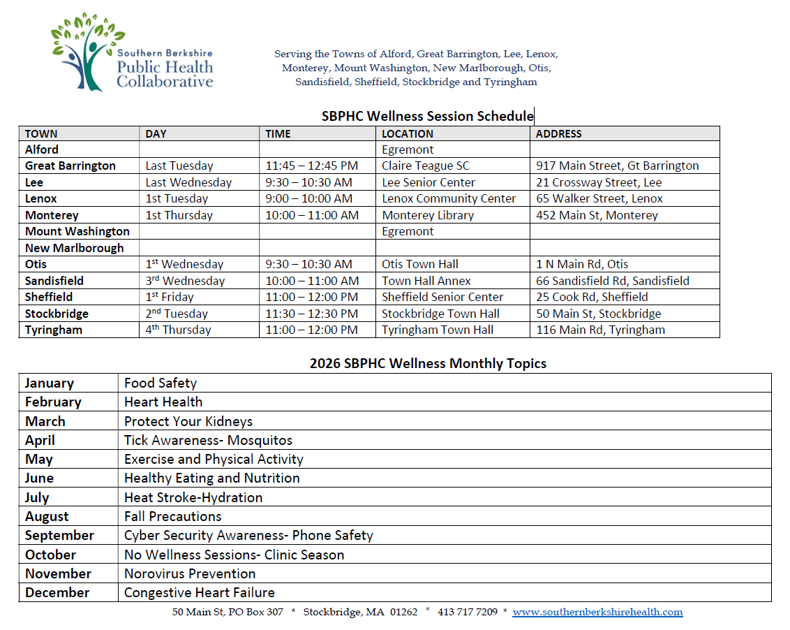 Southern Berkshire Public Health Collaborative (SBPHC) Wellness Session ...